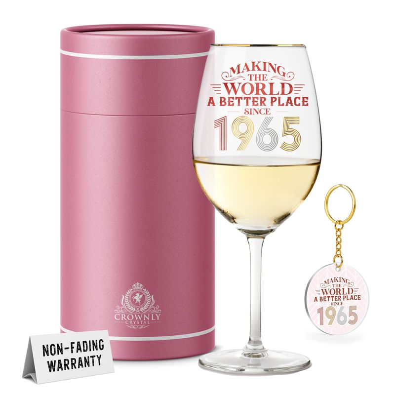 CROWNLY CRYSTAL® 1965 Gifts for 60 Year Old Woman Personalised Wine ...