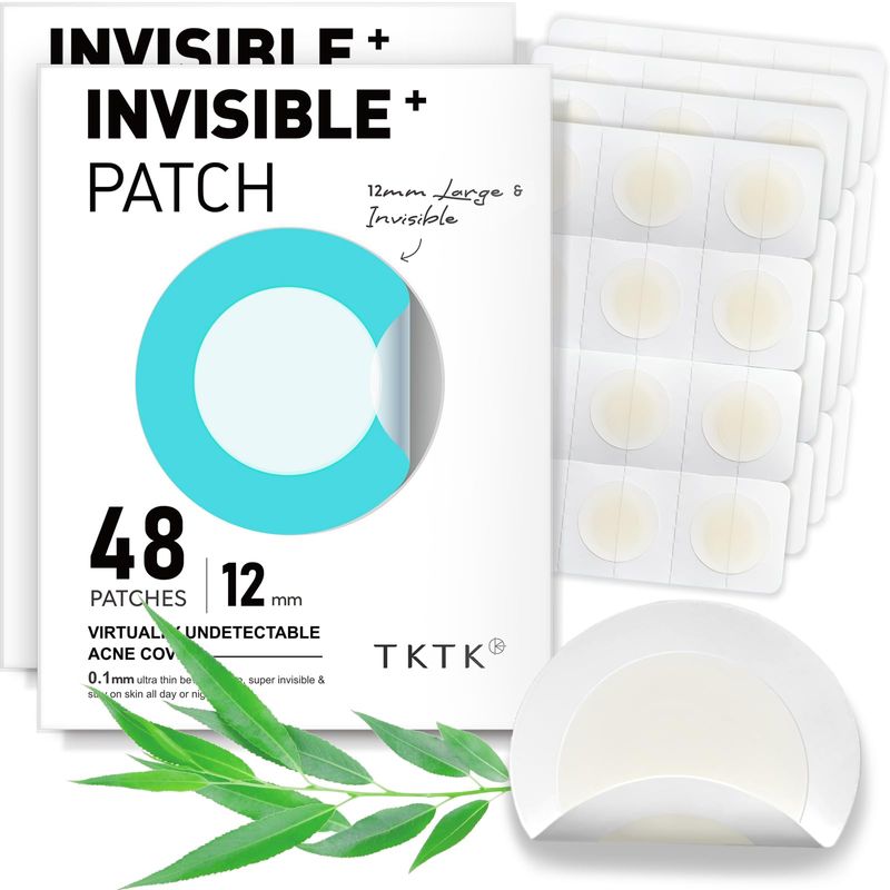 TKTK Pimple Patches, 12mm Invisible Acne Patches for Face with ...