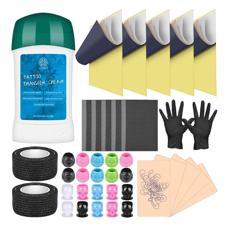 BAMTTOO Tattoo Skin Practice Kit Tattoo Transfer Paper Tattoo Stencil ...