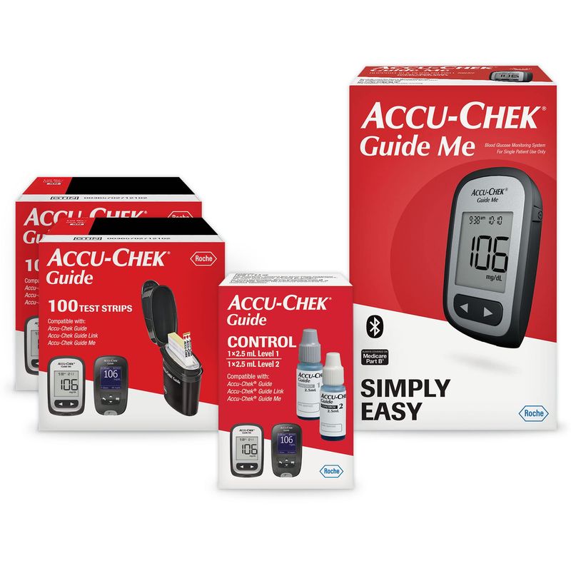 Accu-Chek Guide Me Glucose Monitor Kit for Diabetic Blood Sugar Testing ...