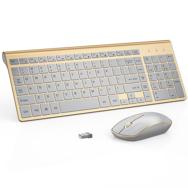 J JOYACCESS Wireless Keyboard and Mouse Combo, Ergonomic and Quiet ...