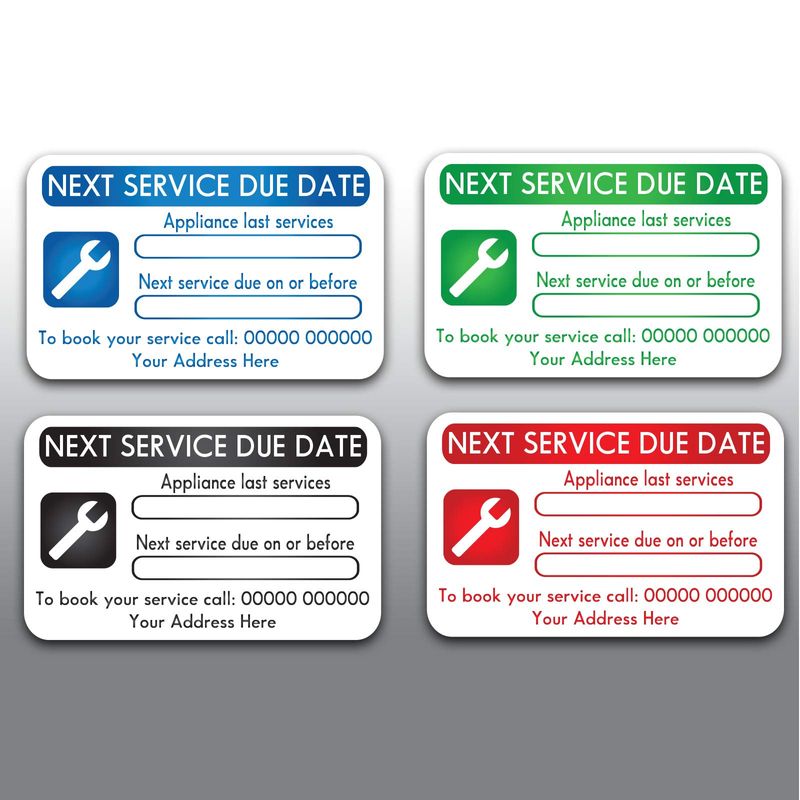 Custom Personalised Appliance Service Reminder Sticker Labels - Online ...