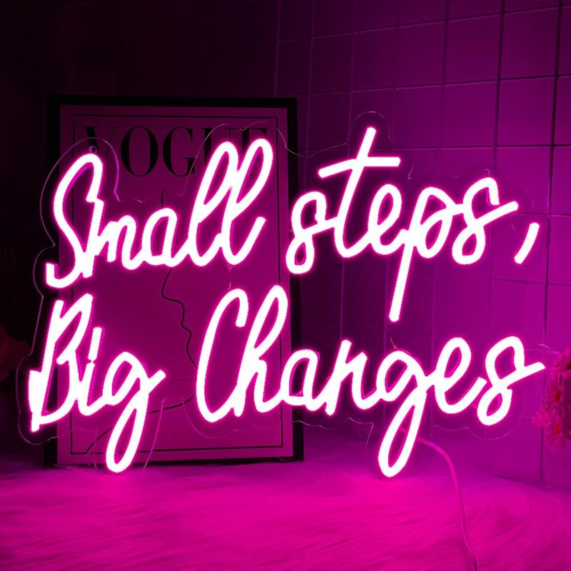 RuCvixkt Small Steps Big Changes Neon Sign, Classroom Neon Lights Sign ...