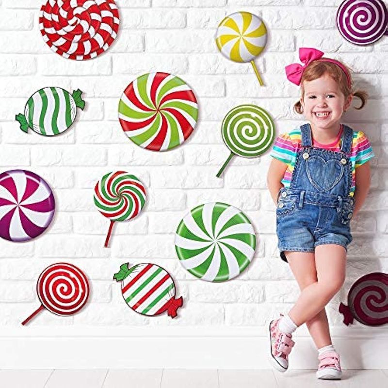 30 Pieces Peppermint Cutouts Christmas Candy Cutouts Colorful Candies ...