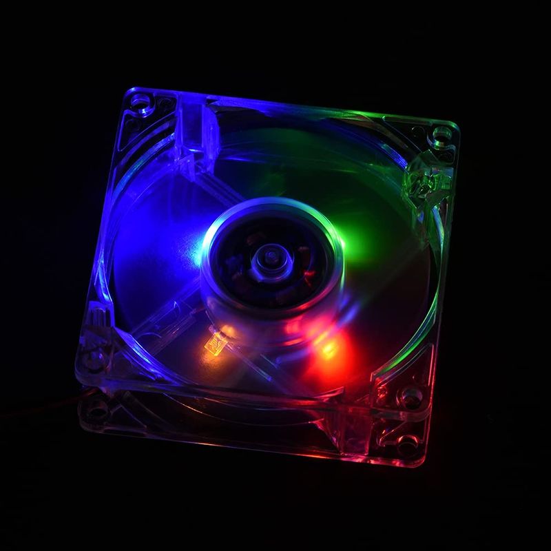 Zopsc 80mm PC Case Fan, 4Pin Mute PC Case Cooling Fan with LED Light ...