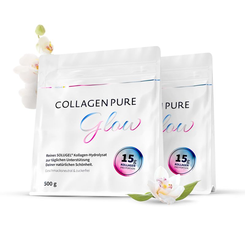Collagen Pure Glow (2 x 500 g) - 100% Pure Collagen Powder from Pasture ...