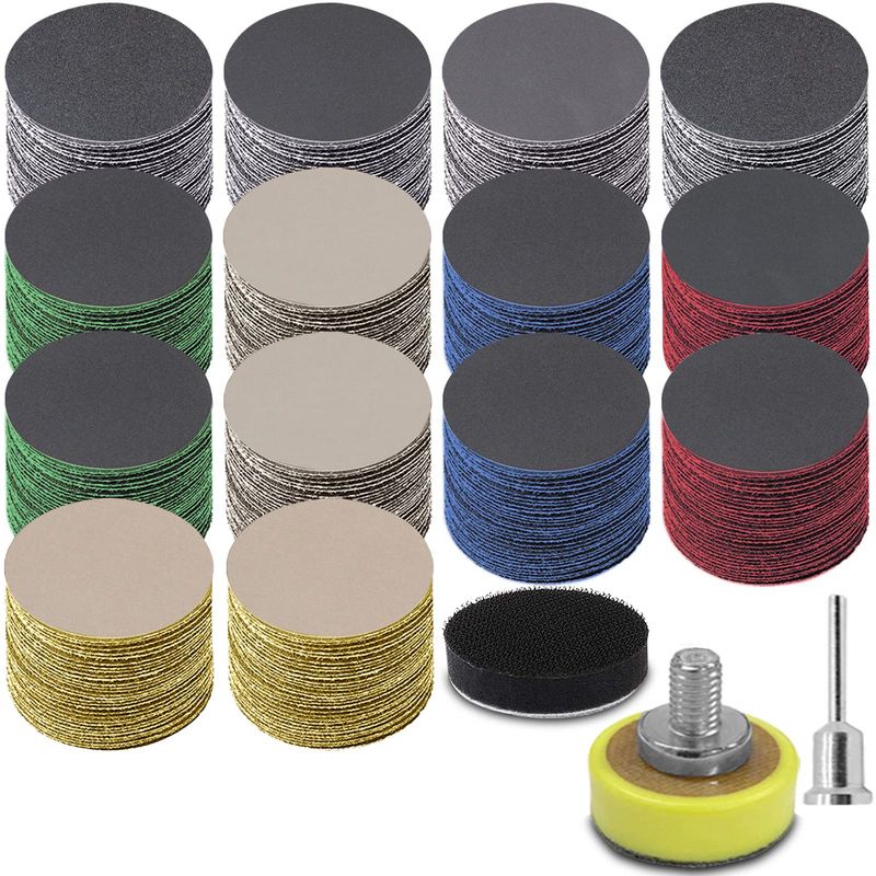 180 Pieces 1 Inch Sanding Disc, GOH DODD Wet Dry Sandpaper with Soft ...