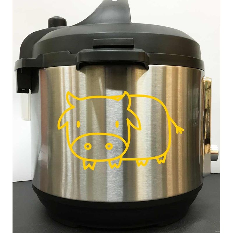 Moo Cow Drawing Decal Sticker - Yellow Vinyl Decal Sticker for Instant ...