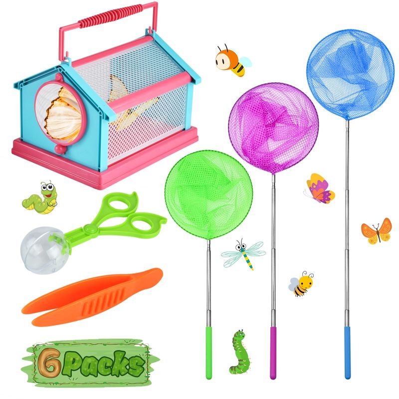 KESOCORAY Kids Telescopic Butterfly Nets Bugs Insect Catcher Kit ...