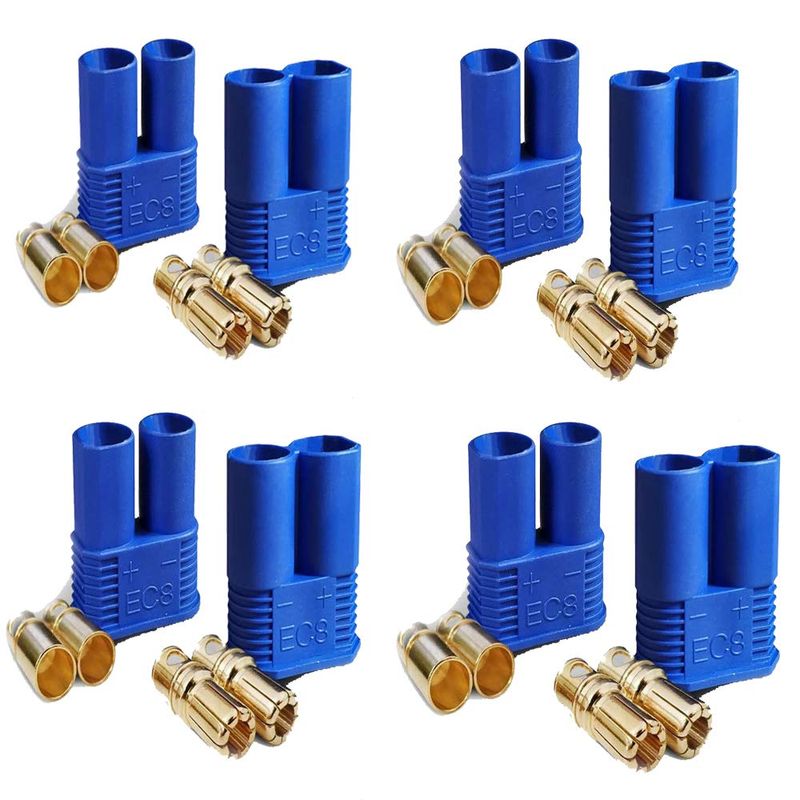 Yiqigou 4 Pairs No Wire EC8 8mm Gold Plated Banana Bullet Male Female ...