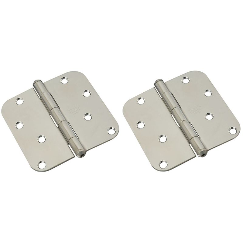 National Hardware N830-270 Stainless Steel Round Edge 4" Door Hinge - Pack of 2 - Online ...