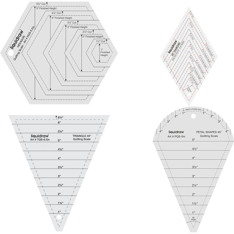 Liquidraw Quilting Templates & Rulers for Patchwork Acrylic Stencils ...