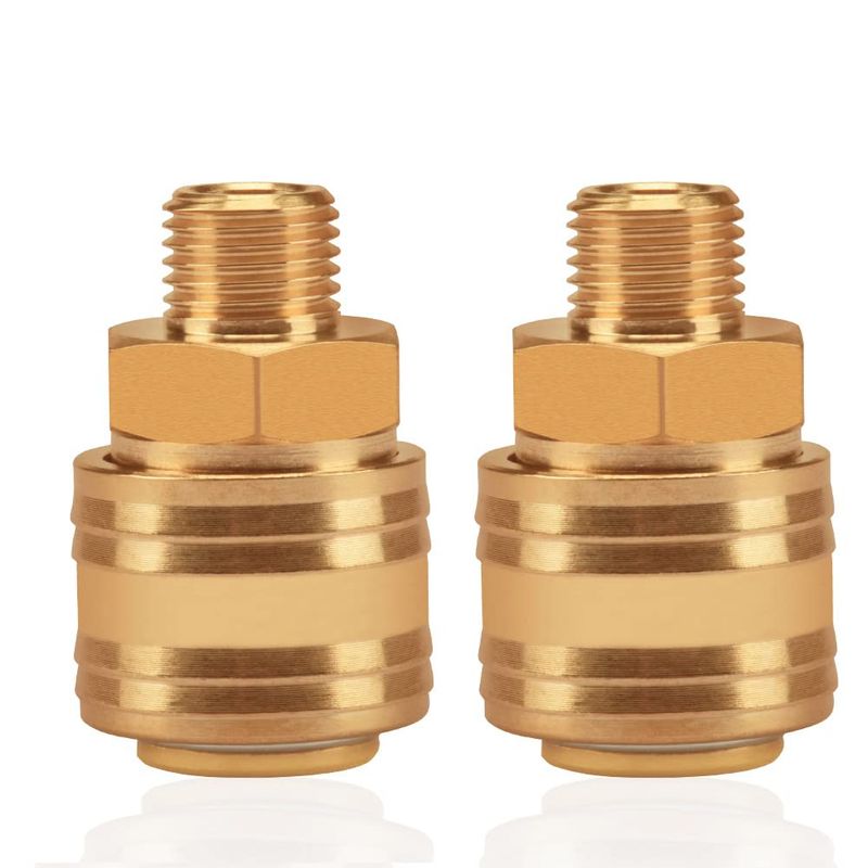 2stk Air Line Connectors 1/4" BSP Euro Airline Hose Compressor Fittings ...