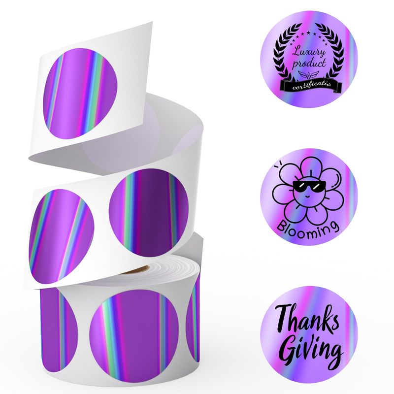 CLASSY 2" Circle Thermal Sticker Label - Multi-Purpose Self-Adhesive Round Direct Thermal Labels ...