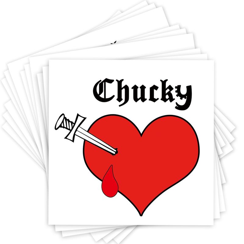 Temporary Face Tattoo,Bride of Chucky Heart Tattoos,Halloween Bloody ...