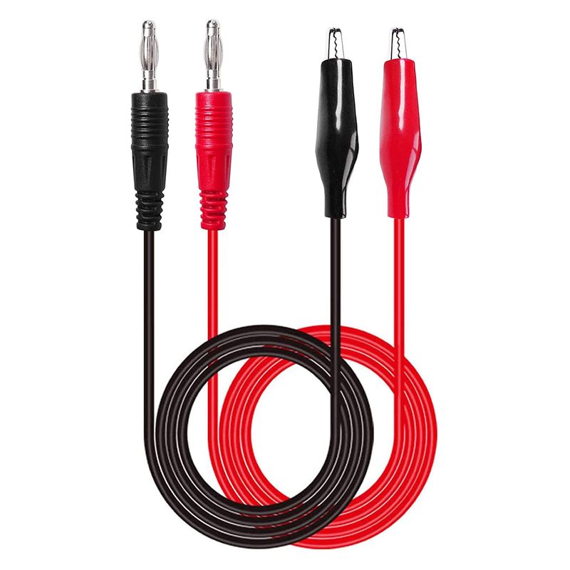 Cleqee 2pcs 4mm Banana Plug Alligator Clip Test Lead Kit Black Bug Clip ...