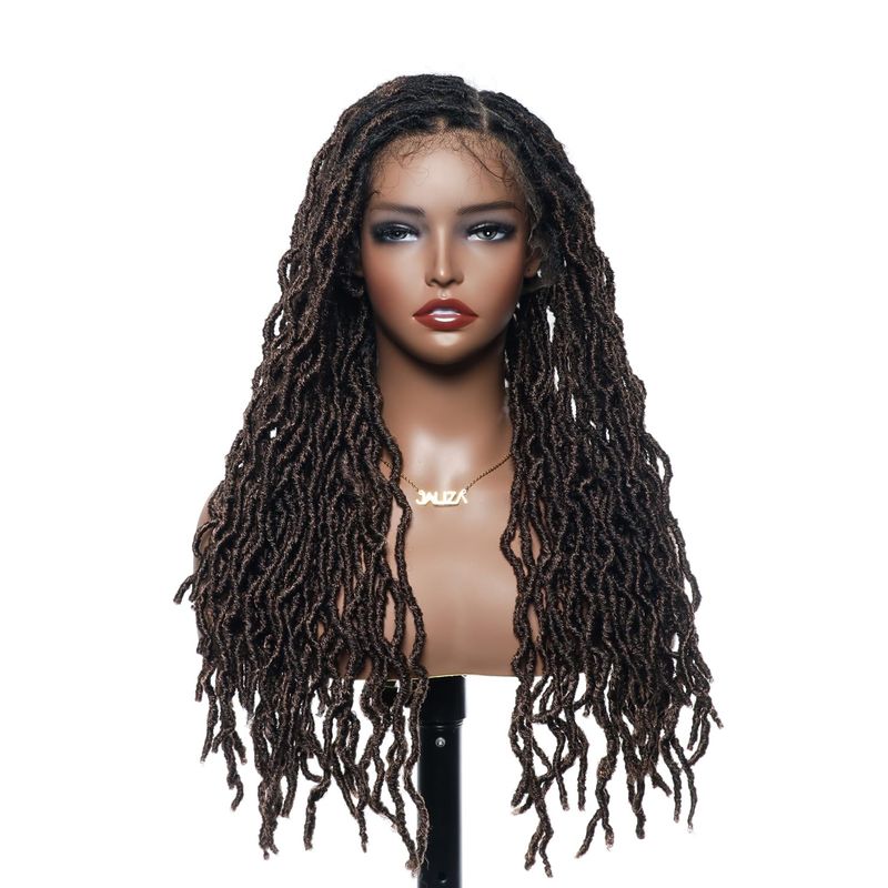 JALIZA 24" HD Single-layer Full Lace Locs Braided Wigs for Black Women ...