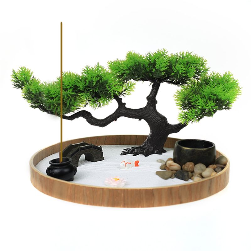 Japanese Zen Garden for Desk - Zen Garden Sand Kit, Artificial Bonsai ...