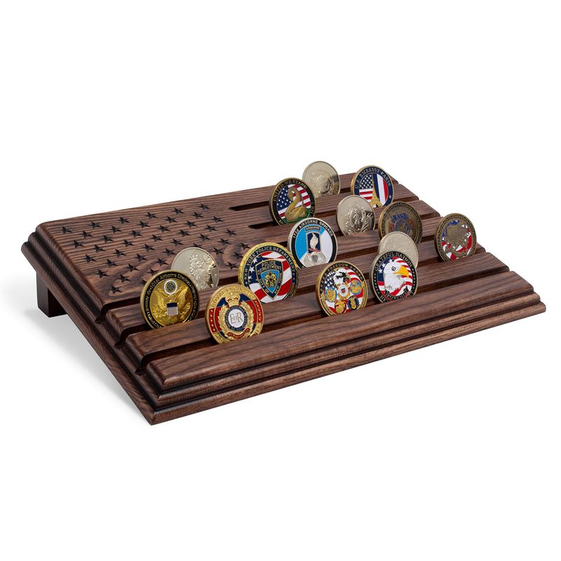 TESLYAR 6 Rows Military Challenge Coins Stand Holder Display Rack ...