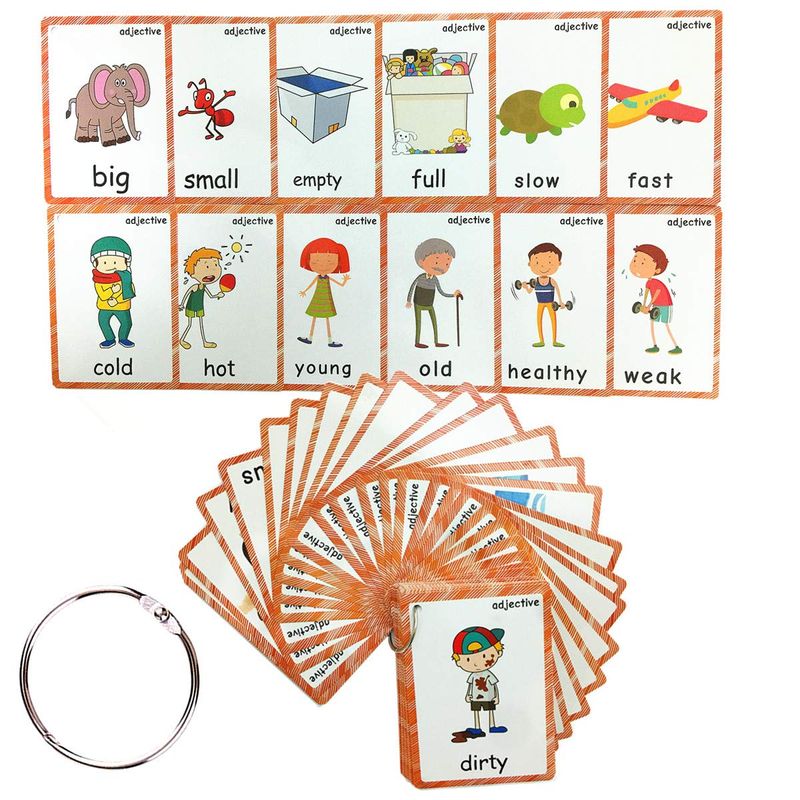 Set of Adjectives&Antonym Flash Cards for Toddlers(47 pc) | Kids ...