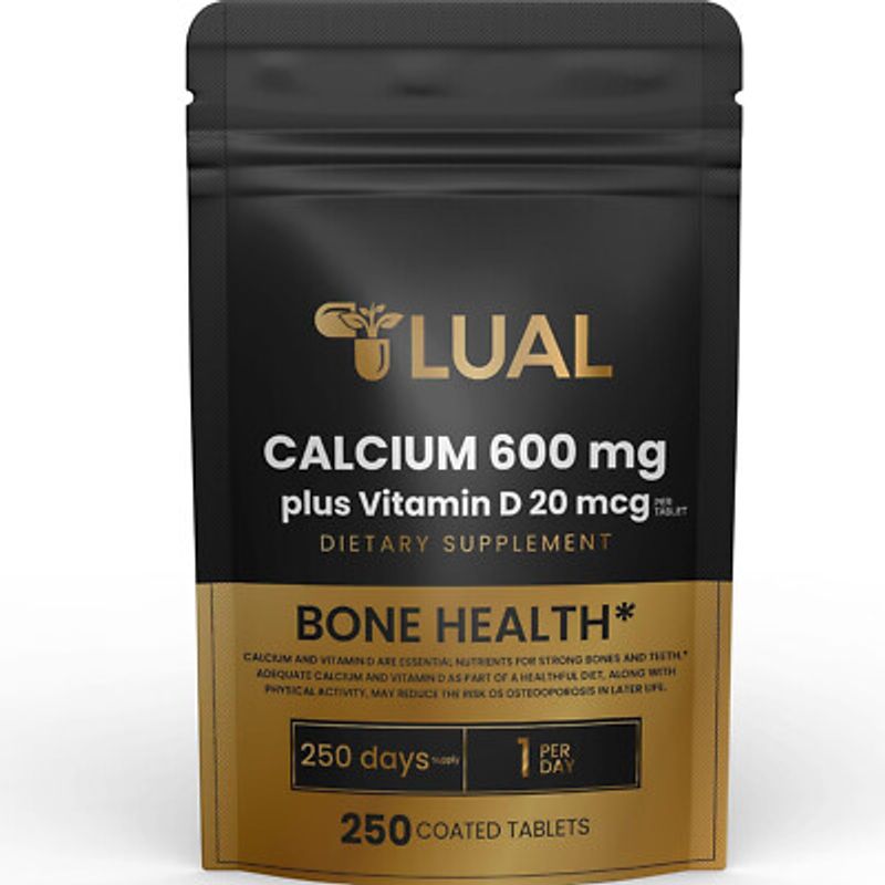 LUAL Calcium 600 mg Vitamin D3 20 mcg per Tablet | Calcium Plus Vitamin D - Online Marketplace ...