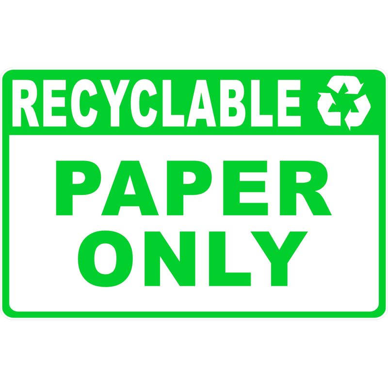 SalaGraphics Recyclable Paper Only Sign 9x12 - Online Marketplace ...