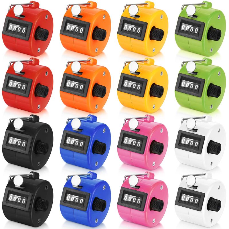 Kathfly 16 Pcs Handheld Clicker Counter 4 Digit Mechanical Tally ...