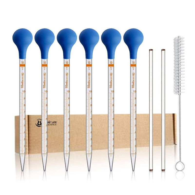 Droppers 10ml Pipettes Glass Graduated Dropper Lab Pipette Liquid ...