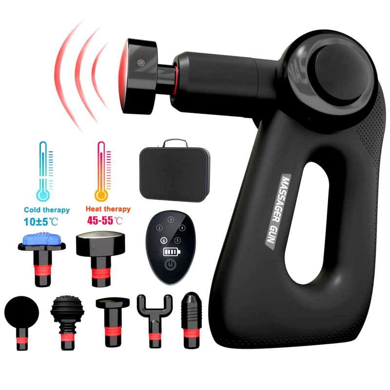 Multi-angle Massage Gun with Heat & Cold Muscle Deep Tissue Pain Relief ...