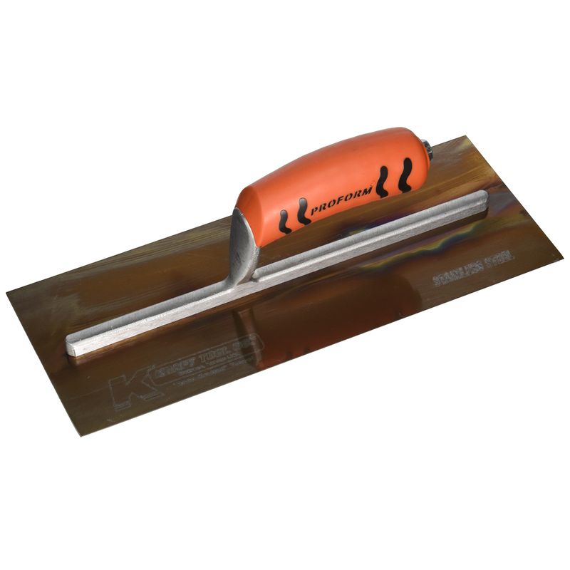 Kraft Tool PL460PF Golden Stainless Steel Plaster Trowel with ProForm ...