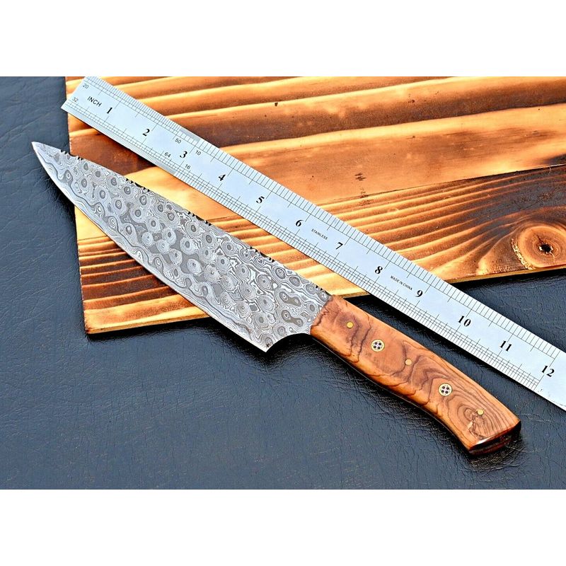 Custom Made Hand Forged Damascus Steel Blade Kitchen Chef Knife 2855 ...