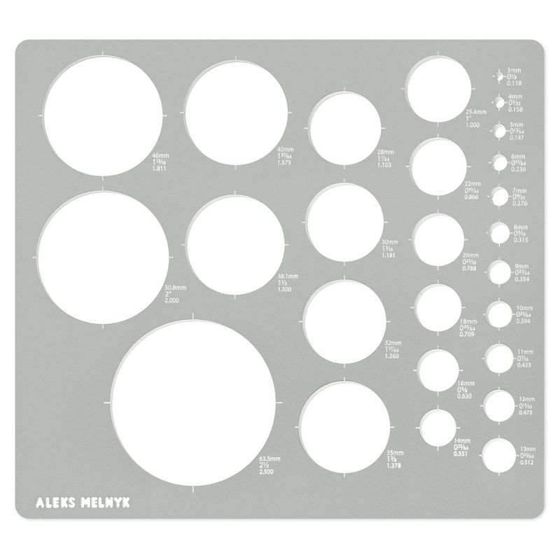 Aleks Melnyk No.200 Metal Circle Template Metric, Tracers for Drawing ...