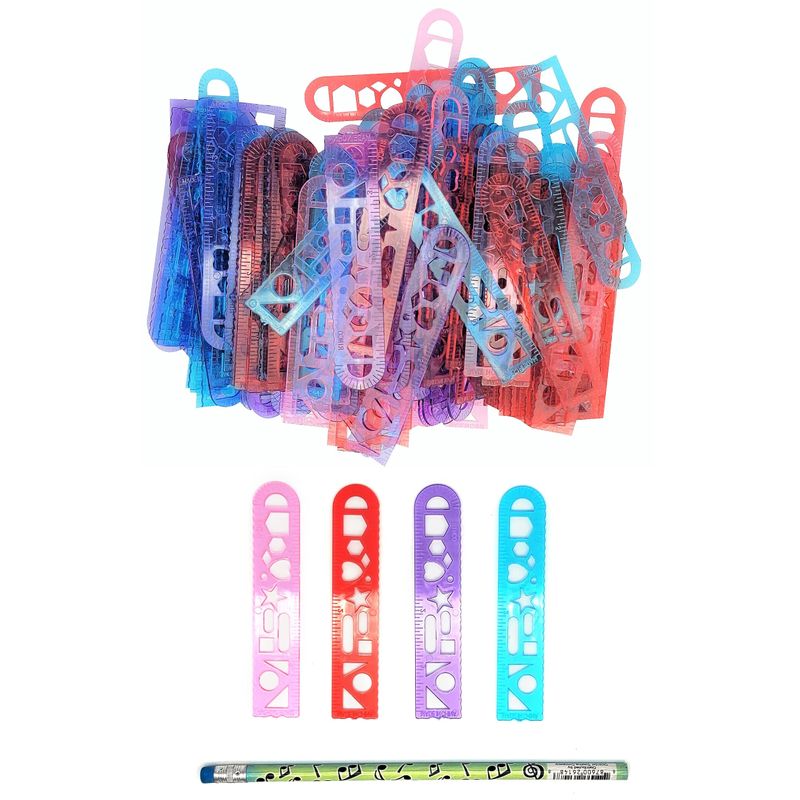 Colorful Transparent Ruler and Stencil (4" x 1") Tracing Rulers ...