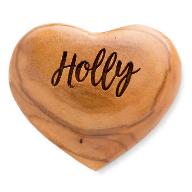 The Laser Engraving Company Small Olive Wood Heart - Birthday, Thank ...