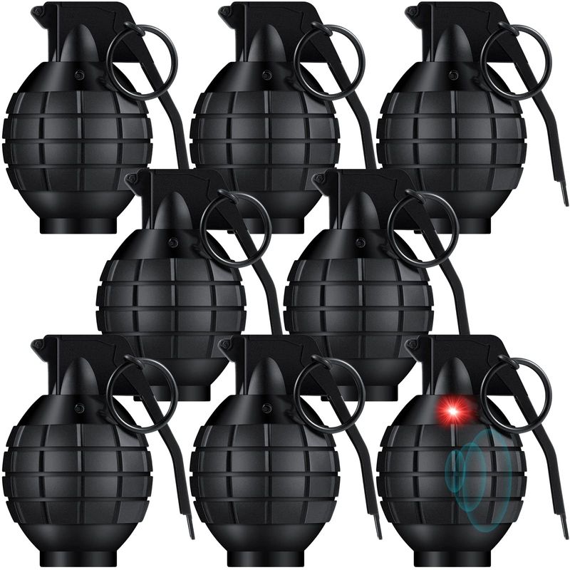Sratte 8 Pcs Plastic Toy Hand Grenades Fake Grenade with Realistic ...
