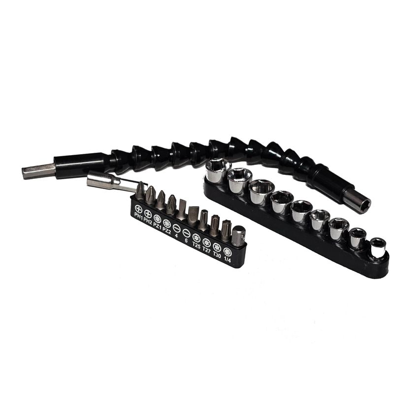 Flexible Drill Extension Kit - Screwdriver Bits and Socket Set Included ...