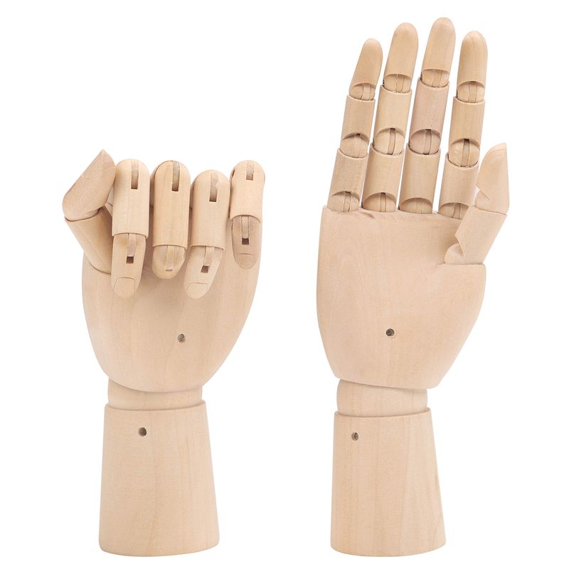 Belle Vous Wooden Hand Mannequin Set (2 Pack) - Left & Right Hand Model ...