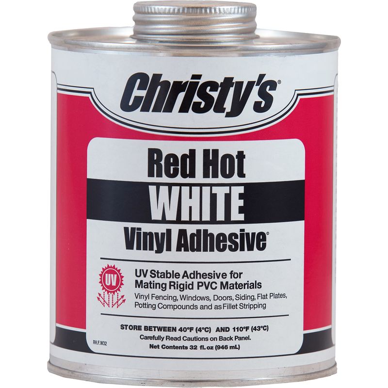 Christy's Red Hot Vinyl Adhesive, White, 1 Quart (32 fl oz) - Online ...
