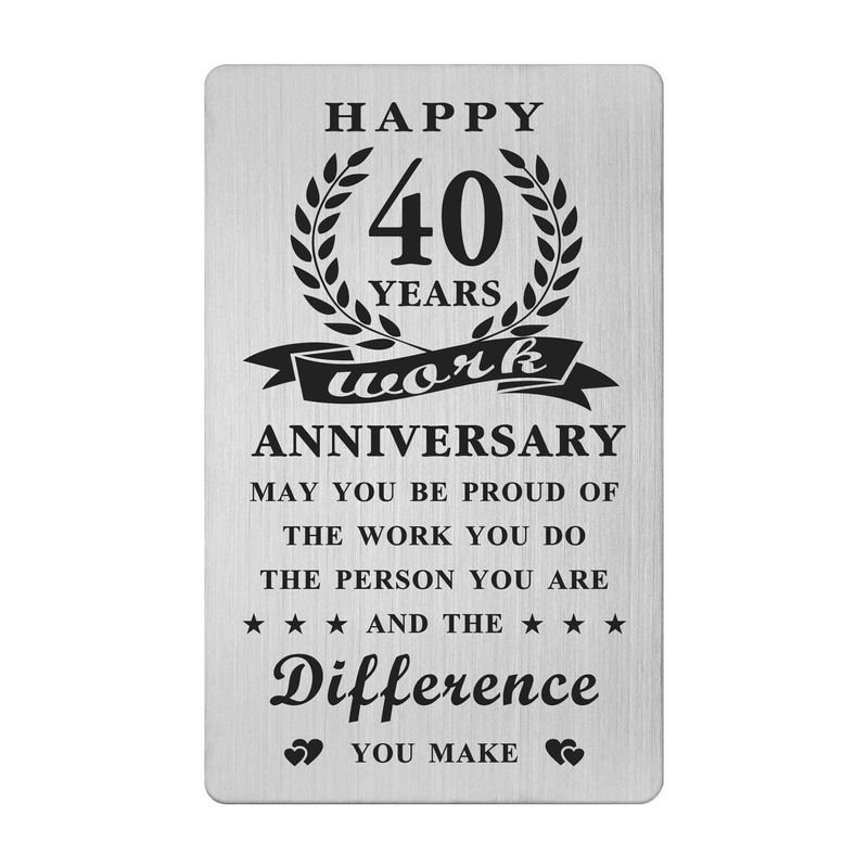 Gezxin Happy 40 Year Work Anniversary Card for Men Women Him Her- 40th ...