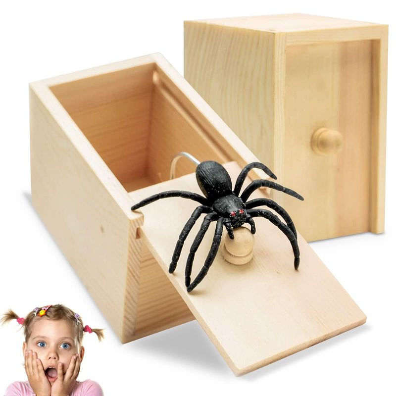 JIASHA 2PCS Spinne In Box Spinne Streich-Box Holz Streich Spinne ...