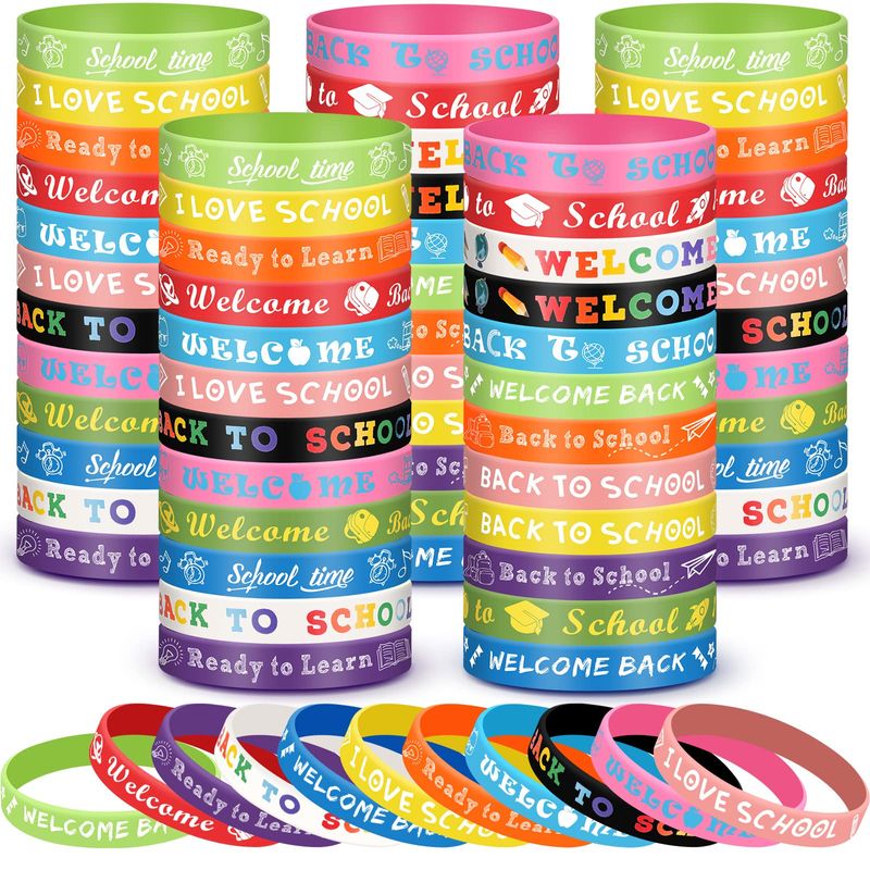 Libima 60 Pcs Welcome Back to School Bracelets Bulk Back to School ...