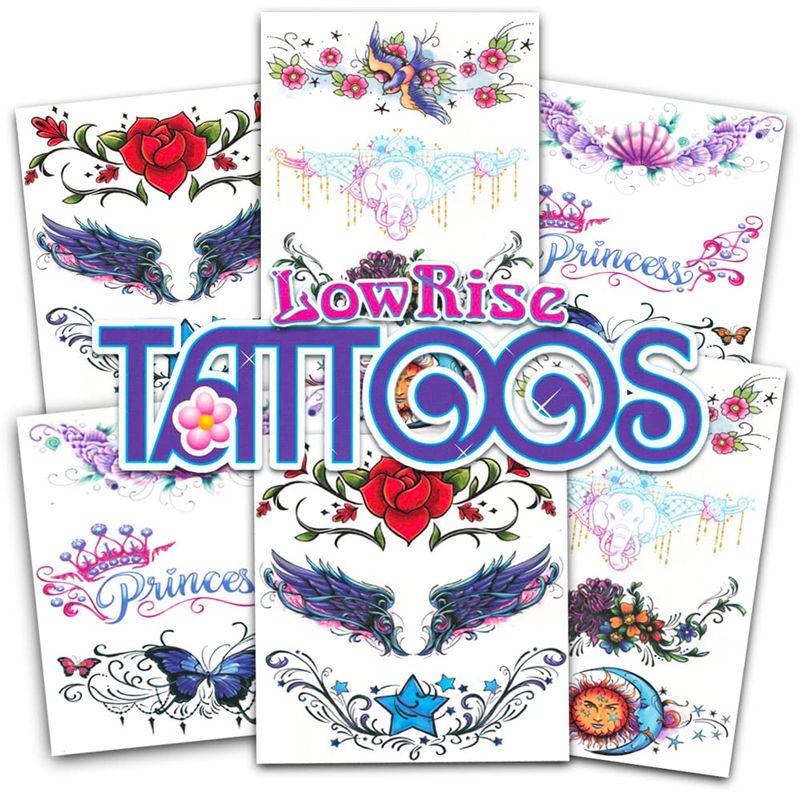 Savvi Lower Back Temporary Tattoos for Women (Set of 20 Low Rise ...
