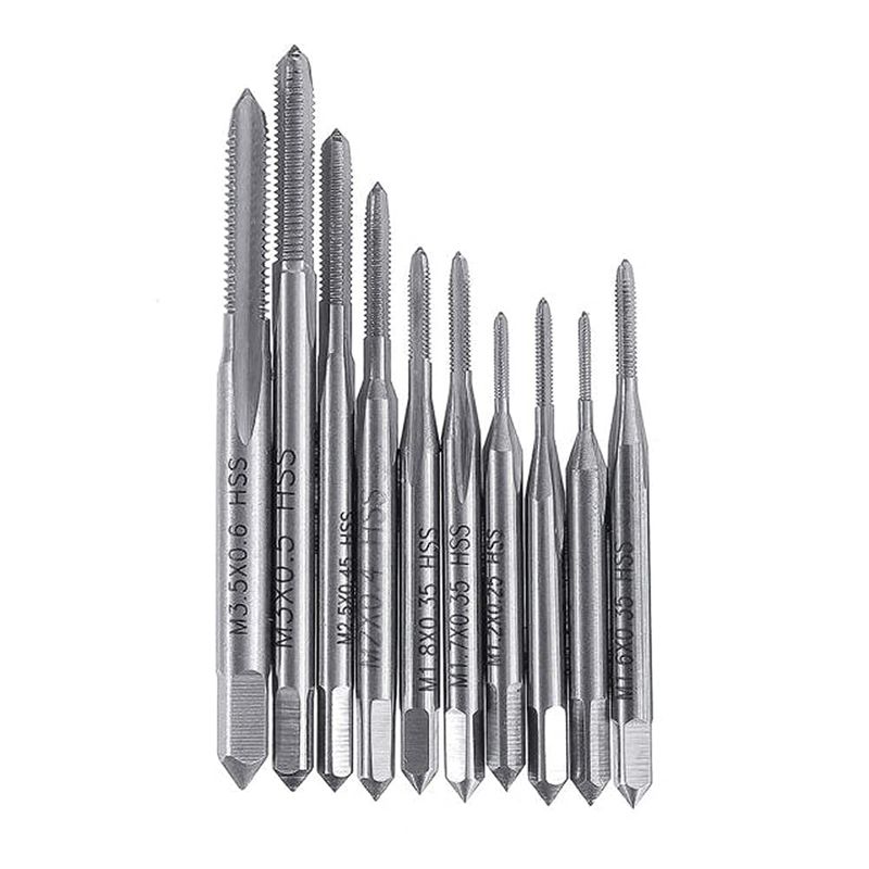 Wolfride 10 Pcs Tap Drill Set Mini Tap Set Spiral Tap Chamfer Tap ...