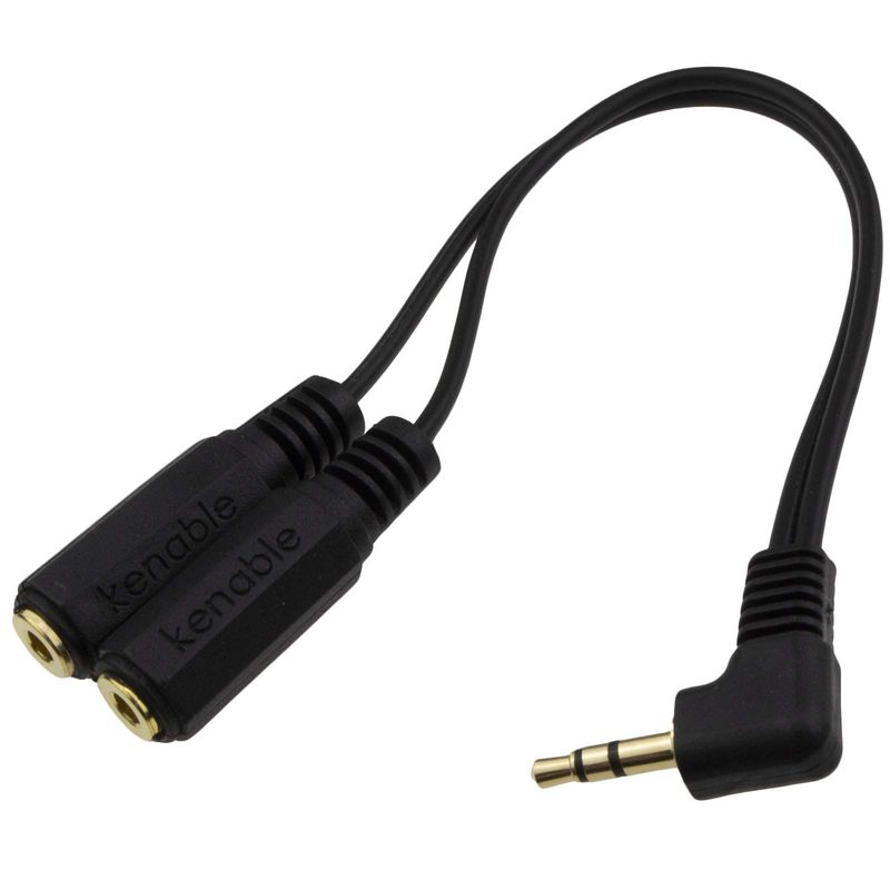 kenable 3.5mm Right Angle Stereo Jack Audio Splitter Adapter Cable Lead ...