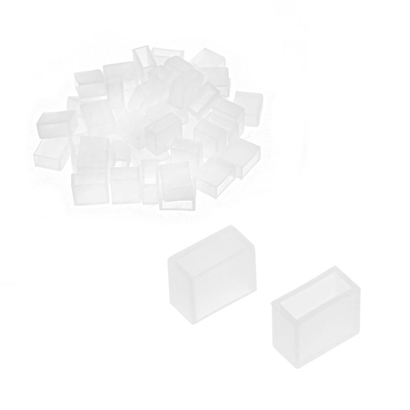 uxcell LED Strip Light End Cap Silicone Material Length 0.5 inch (12 mm ...