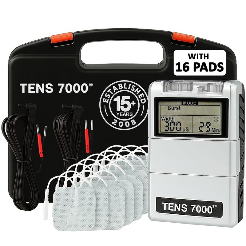 TENS 7000 Digital TENS Unit with Accessories, Includes 16 Pack ...