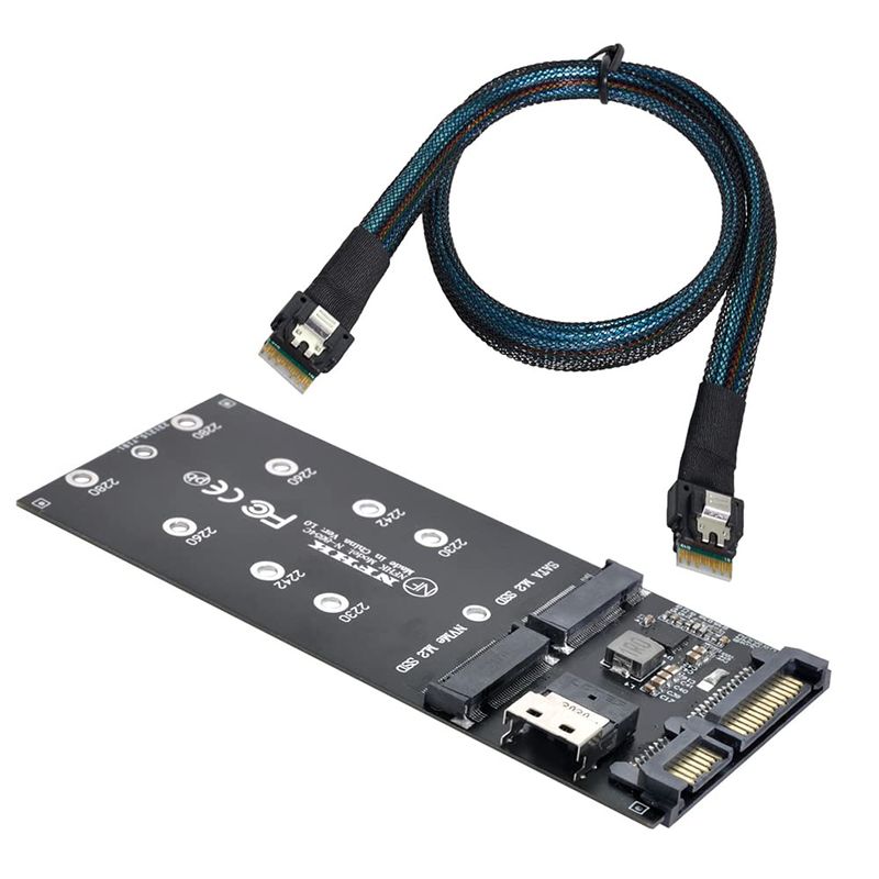NFHK SFF-8654 Kabel & Karte U2 Kit NGFF M-Key auf Slimline SAS NVME ...