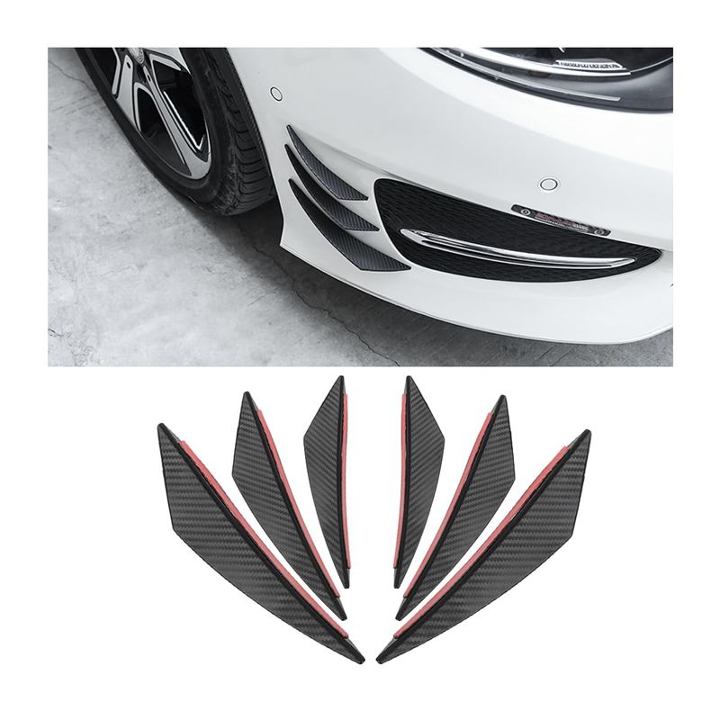 JNNJ Car Spoiler Canards Kit, 6 Pcs Universal Front Bumper Lip Splitter ...