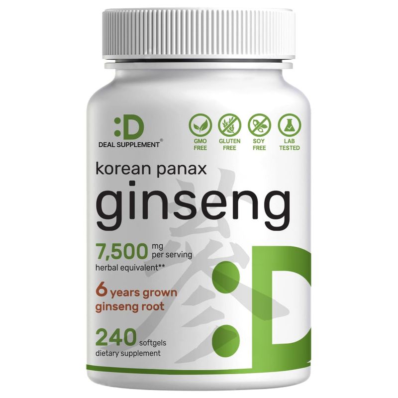 Korean Red Panax Ginseng Root Extract, 7,500mg Per Serving, 240 ...