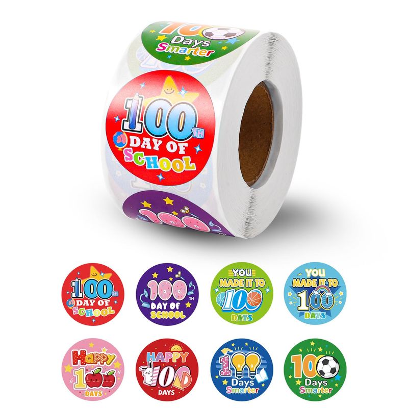 500pcs 100 Days of School Stickers, One Hundred Days Encouragement ...